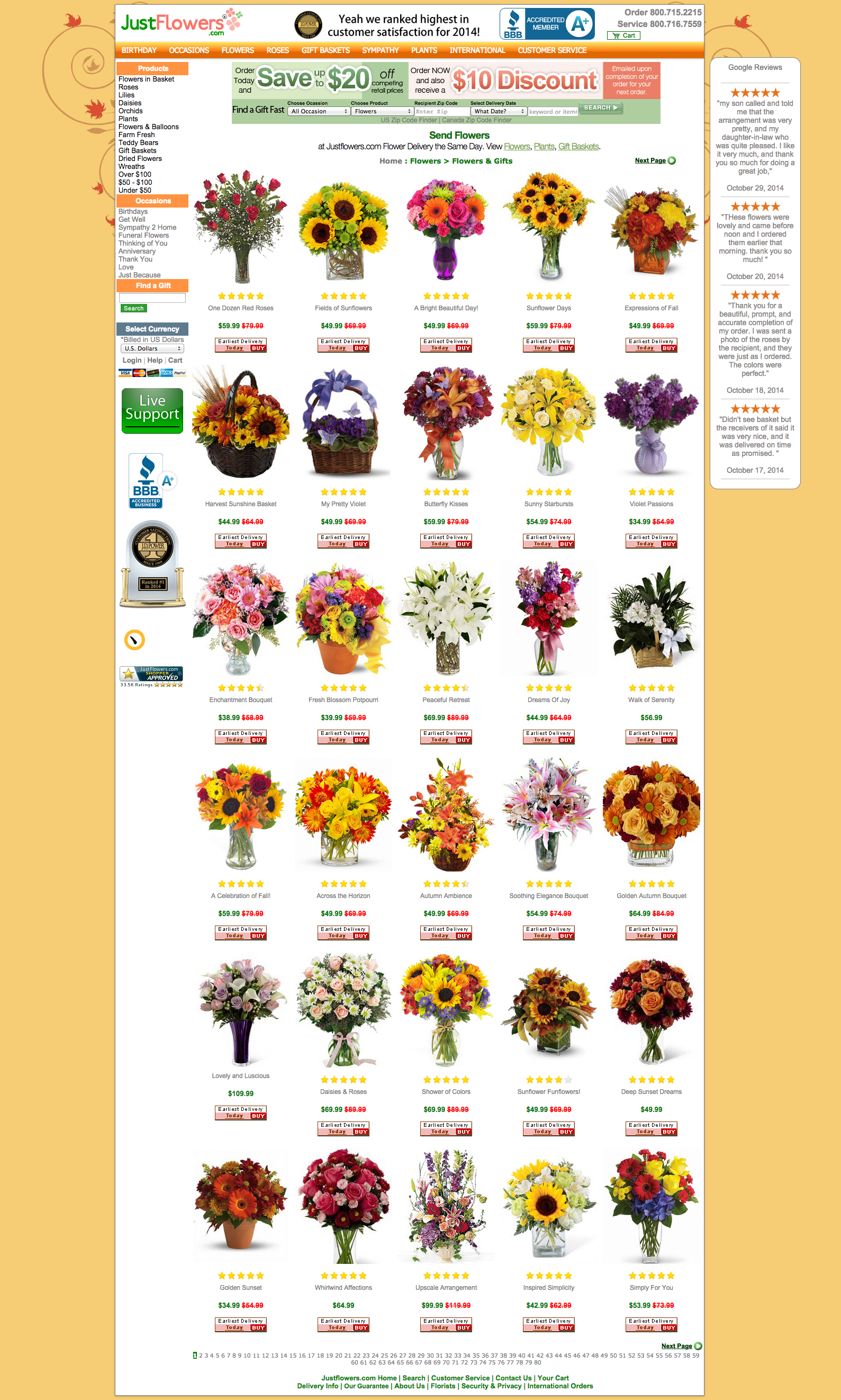 Top 855 Complaints and Reviews about JustFlowers.com