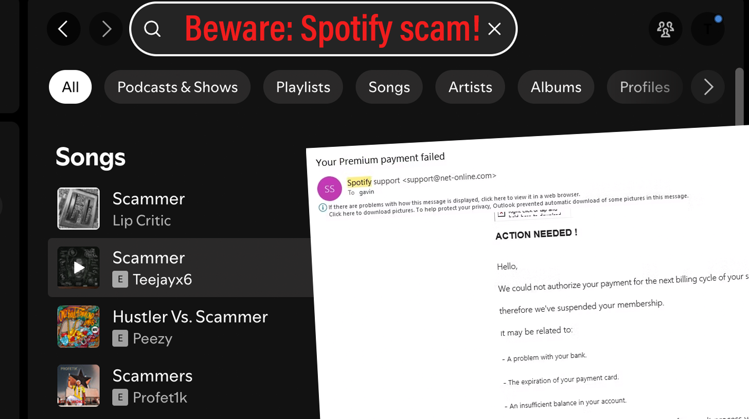 Scammers now using Spotify as a weapon