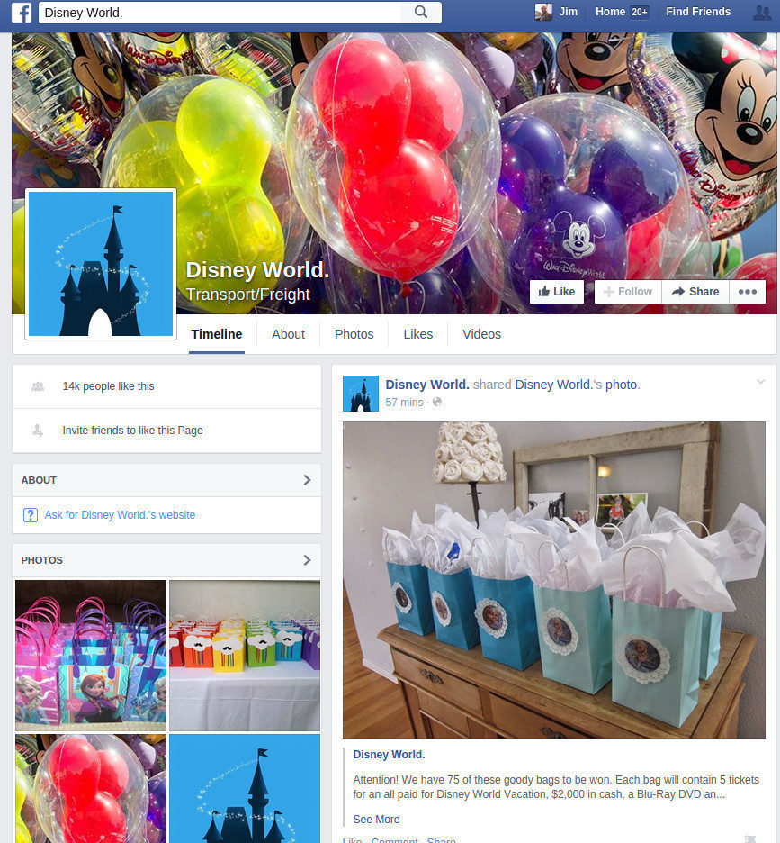 New Facebook Like-farming scam offers “Disney World” vacation as bait